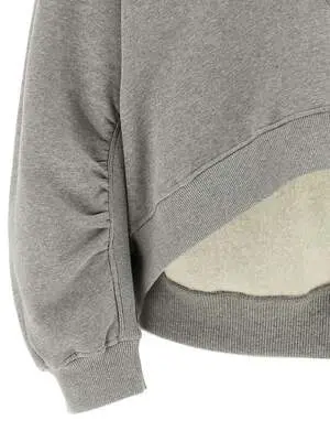 Attico Logo Embroidery V-neck Sweatshirt - Gray