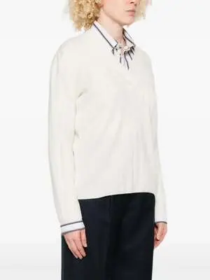 Max Mara Cashmere Ribbed V-neck Sweater - Multicolor