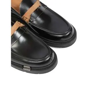 MAISON MARGIELA Leather Penny Strap Loafers - Black