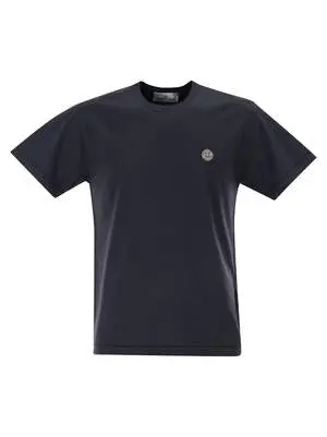 Stone Island Slim Fit T-shirt With Compass Patch - Blue