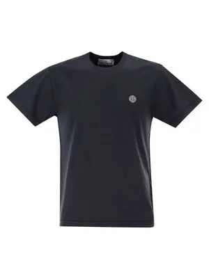 Stone Island Slim Fit T-shirt With Compass Patch - Blue