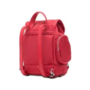 GANNI Leather And Nylon Backpack With Silver-tone Hardware - Red