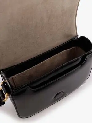 AMI Paris Leather Shoulder Bag With Metal Logo - Multicolor