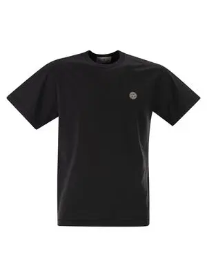 Stone Island Slim Fit T-shirt With Compass Patch - Black