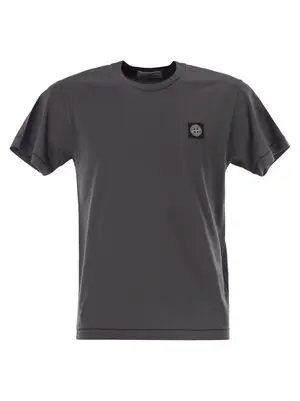 Stone Island Slim Fit T-shirt With Compass Patch - Gray