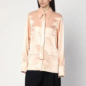 JIL SANDER Shiny Viscose Blend Shirt With Tie