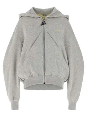 Attico Logo Embroidered Zip-up Fleece Hoodie