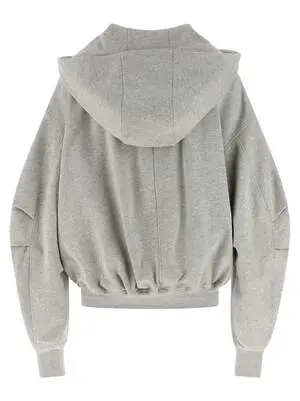 Attico Logo Embroidered Zip-up Fleece Hoodie