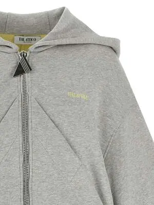 Attico Logo Embroidered Zip-up Fleece Hoodie