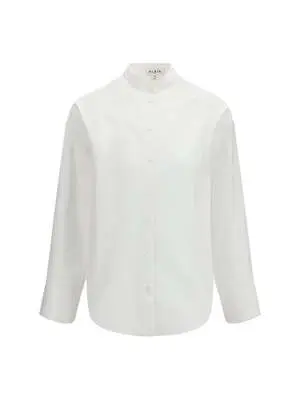 Alaïa Layered Shirt With High Neckline And Button Closure - White