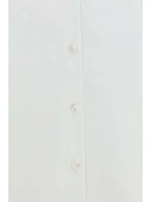 Alaïa Layered Shirt With High Neckline And Button Closure - White