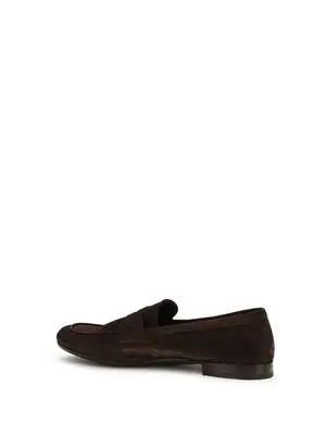 Prada Suede Loafers With Logo Detailing - Brown