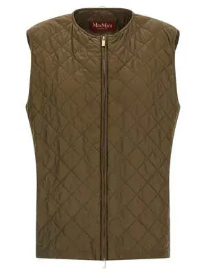 Max Mara Wool Silk Padded Coat With Removable Vest