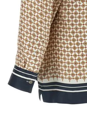 Max Mara Msttenuta' Silk Twill Shirt With Scarf Print And Belt