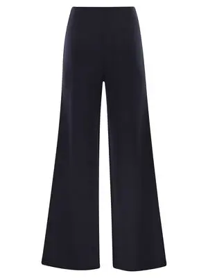 Max Mara Viscose Crêpe Knit Trousers - Blue