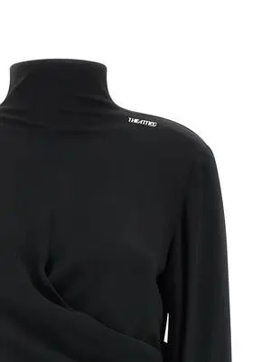 Attico Sash Detail High Neck 3/4 Sleeve Top