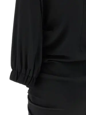 Attico Sash Detail High Neck 3/4 Sleeve Top
