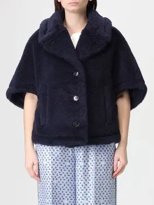 Max Mara Max Mara Fur Coat Blue