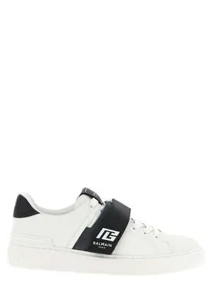 Balmain B-court Calfskin Leather Sneakers - Multicolor