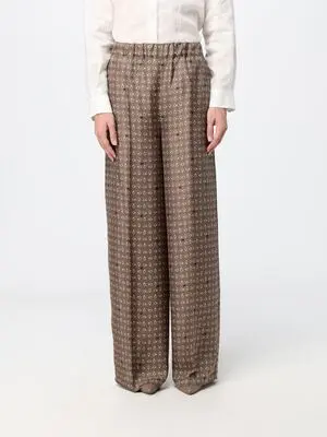 Max Mara Printed Wide Leg Trousers - Brown
