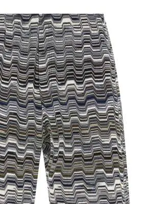 Missoni Jacquard Irregular Zigzag Knit Cotton Bermuda Shorts