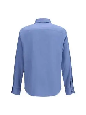 Valentino Garavani Lightweight Cotton Shirt With Vgold - Blue