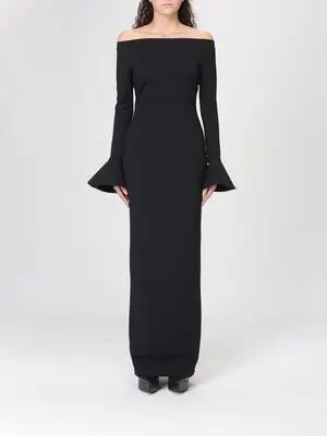 Solace London Off-the-shoulder Maxi Dress With Flared Cuffs - Black