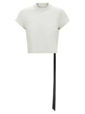 Rick Owens Cropped Jersey T-shirt With Tie Detail - Gray