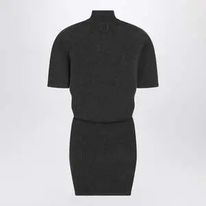 Jacquemus Dark Grey Wool And Cashmere Dress With J Detail
