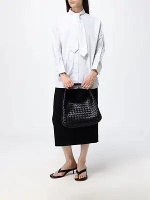 Bottega Veneta Woven Leather Shoulder Bag - Black