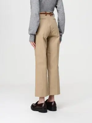 Gucci Beige Cotton Pants With Belt Detail