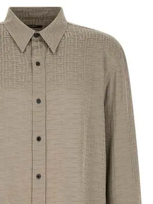 Balmain Jacquard Monogram Shirt - Gray