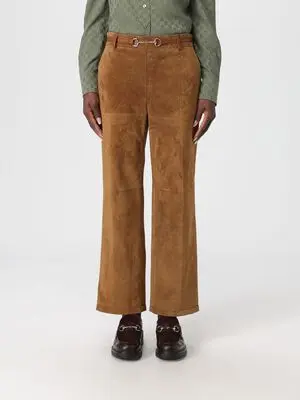 Gucci Calfskin Leather Wide-leg Trousers - Brown