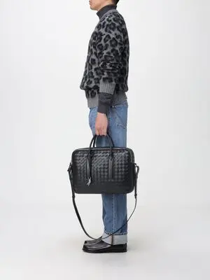 Bottega Veneta Grey Wool Leopard Print Pullover Sweater - Gray