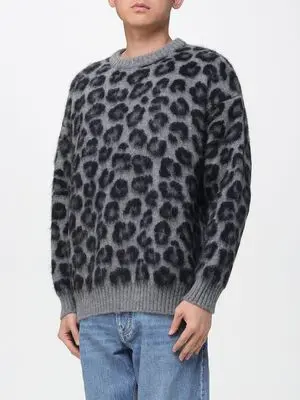 Bottega Veneta Grey Wool Leopard Print Pullover Sweater - Gray