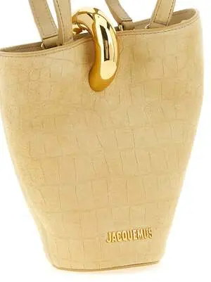 Jacquemus Le Petit Bambola Mini Handbag In Suede - Cream