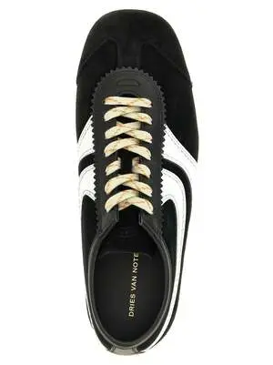 Dries Van Noten Suede Sneakers With Leather Details - Multicolor