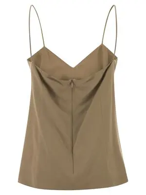 Max Mara Sleeveless Silk Canvas Top