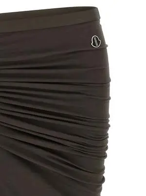 Rick Owens Moncler X Adjustable Drawstring Skirt - Brown