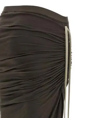 Rick Owens Moncler X Adjustable Drawstring Skirt - Brown