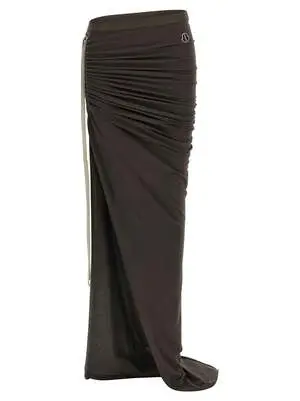 Rick Owens Moncler X Adjustable Drawstring Skirt - Brown