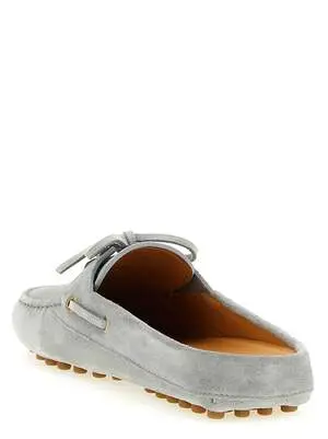TOD'S Gommino Suede Sabots - Gray