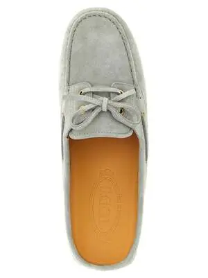 TOD'S Gommino Suede Sabots - Gray