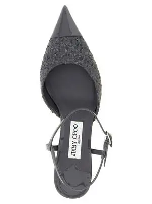 JIMMY CHOO Aren' Slingback Heels With Pearl Detail - Gray