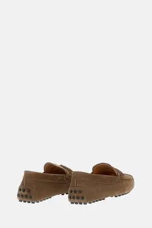 TOD'S Gommino Nubuck Loafers With Embossed Monogram - Multicolor
