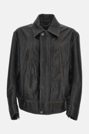 GOLDEN GOOSE Nappa Leather Bomber Jacket - Multicolor