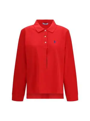 Prada Long Sleeve Cotton Piqué Polo