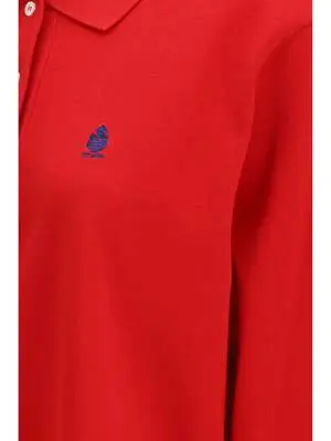 Prada Long Sleeve Cotton Piqué Polo