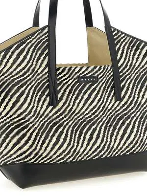 Marni Waves Shopper Bag - Black