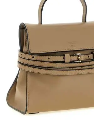 Moschino Tie Me' Nappa Leather Handbag - Cream